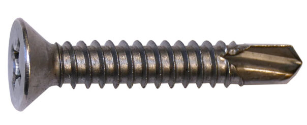 #14 x 1-1/2″ 410 Stainless Steel Flat Head Tek Screws-50 pk